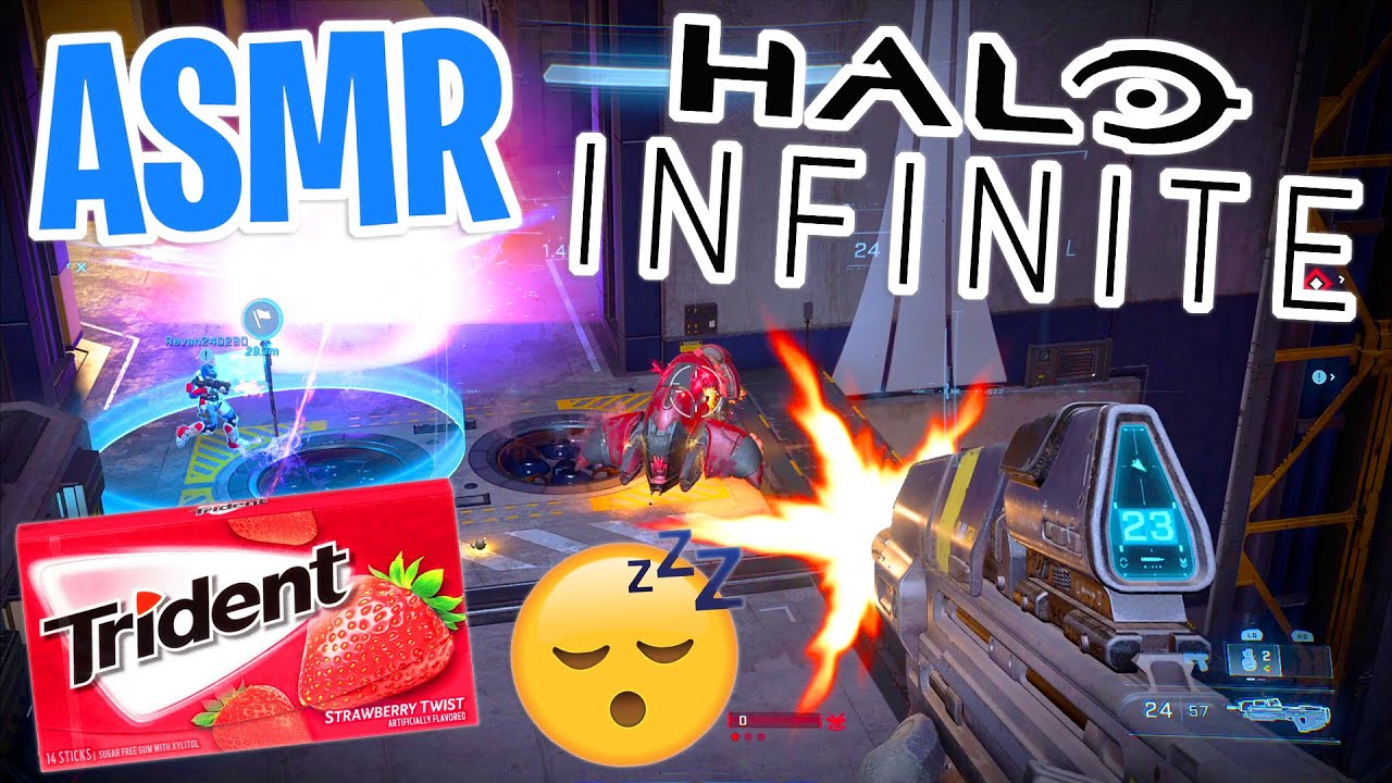 ASMR Gaming 😴 HALO INFINITE Relaxing Gum Chewing 🎮🎧 Controller Sounds ...