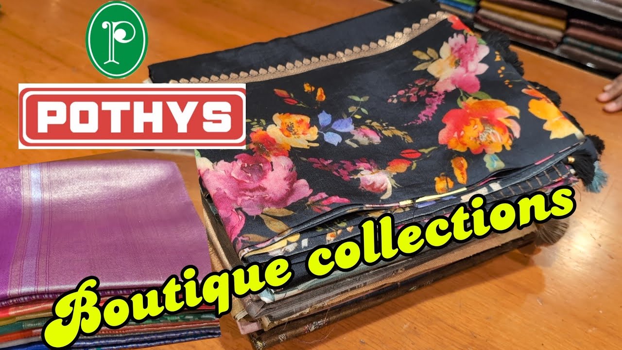 Pothys💞Boutique style saree collection 💕Tussar silk, organza saree with ...