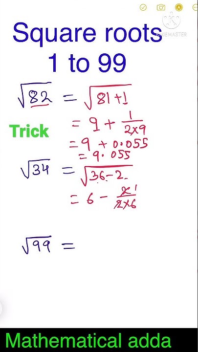 Find square root any number (1-99 ) using #trick #shorts | fast calculations - YouTube