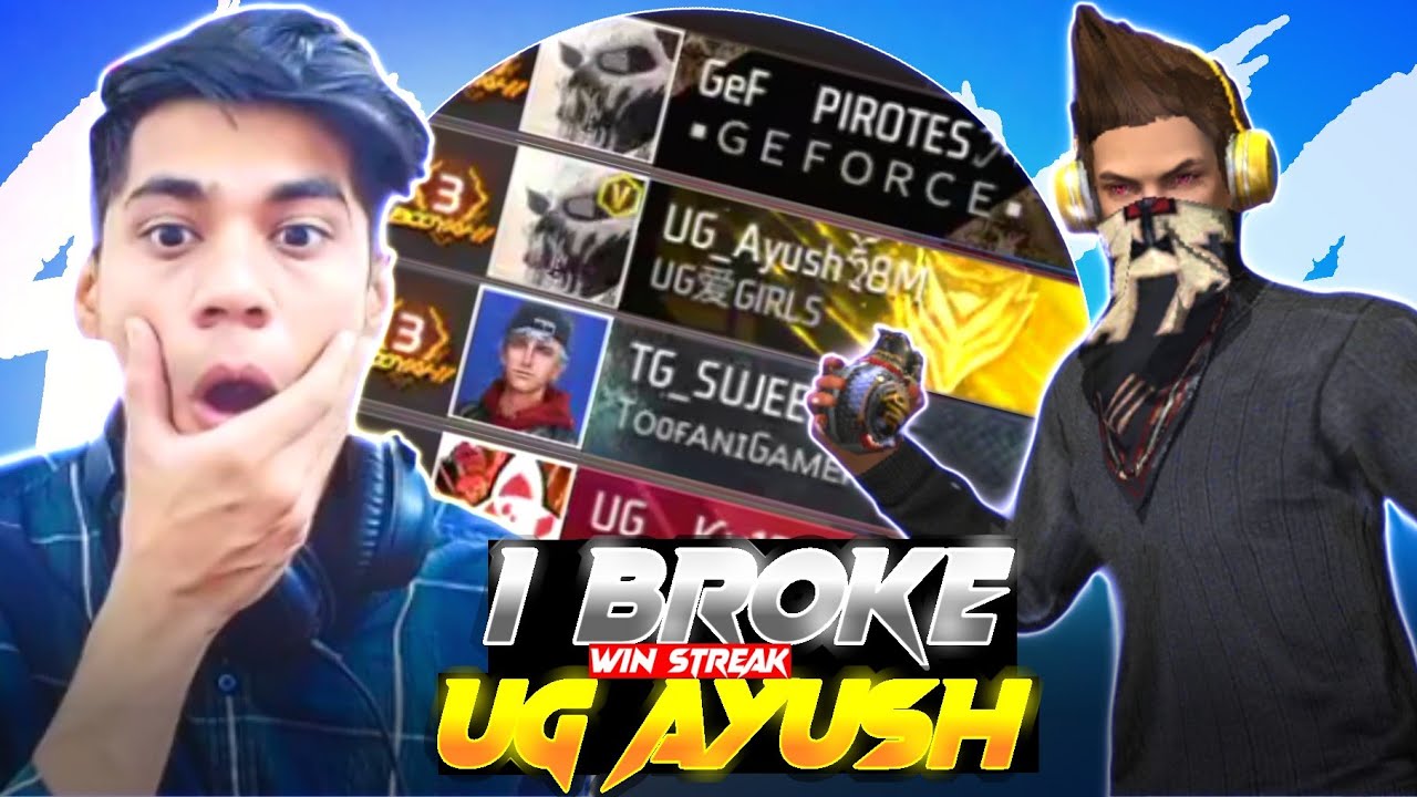I BROKE UG AYUSH WIN STREAK 🥵 || UG AYUSH Vs BISHAL FF 🔥 - YouTube