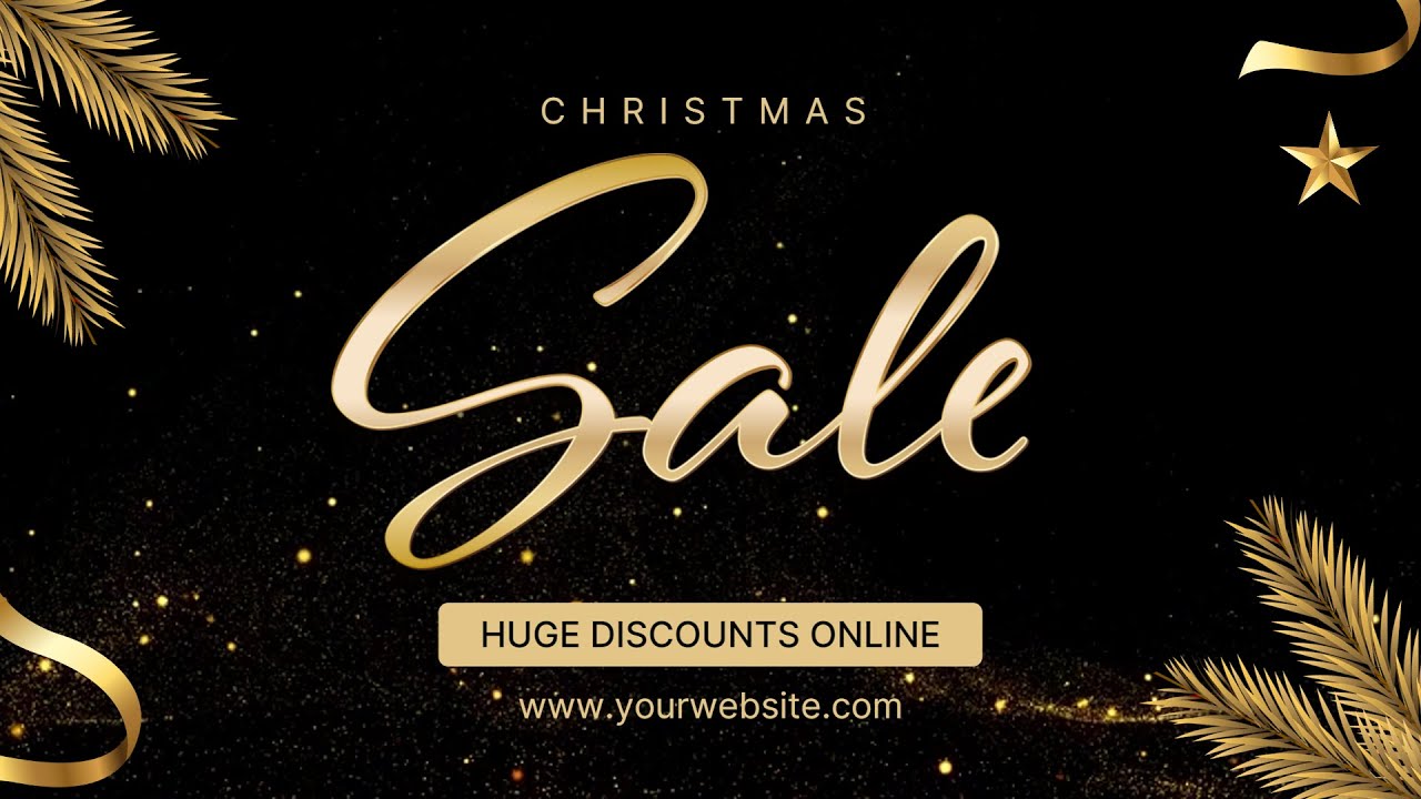 Free Christmas Holiday Sale Gold Intro Video Template Customizable Flexclip Youtube
