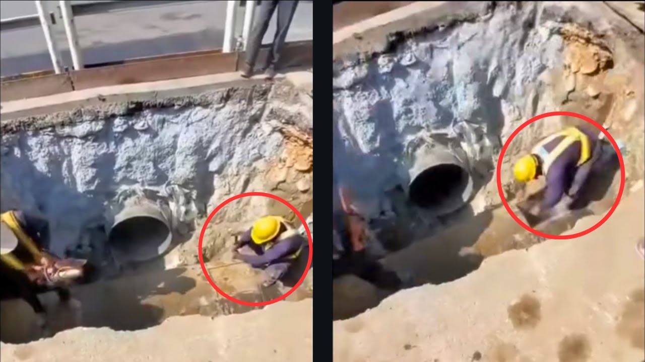 😱WORKER GETS SUCKED INTO A CITY PIPE | ACCIDENT CAUGHT ON CAMERA - YouTube
