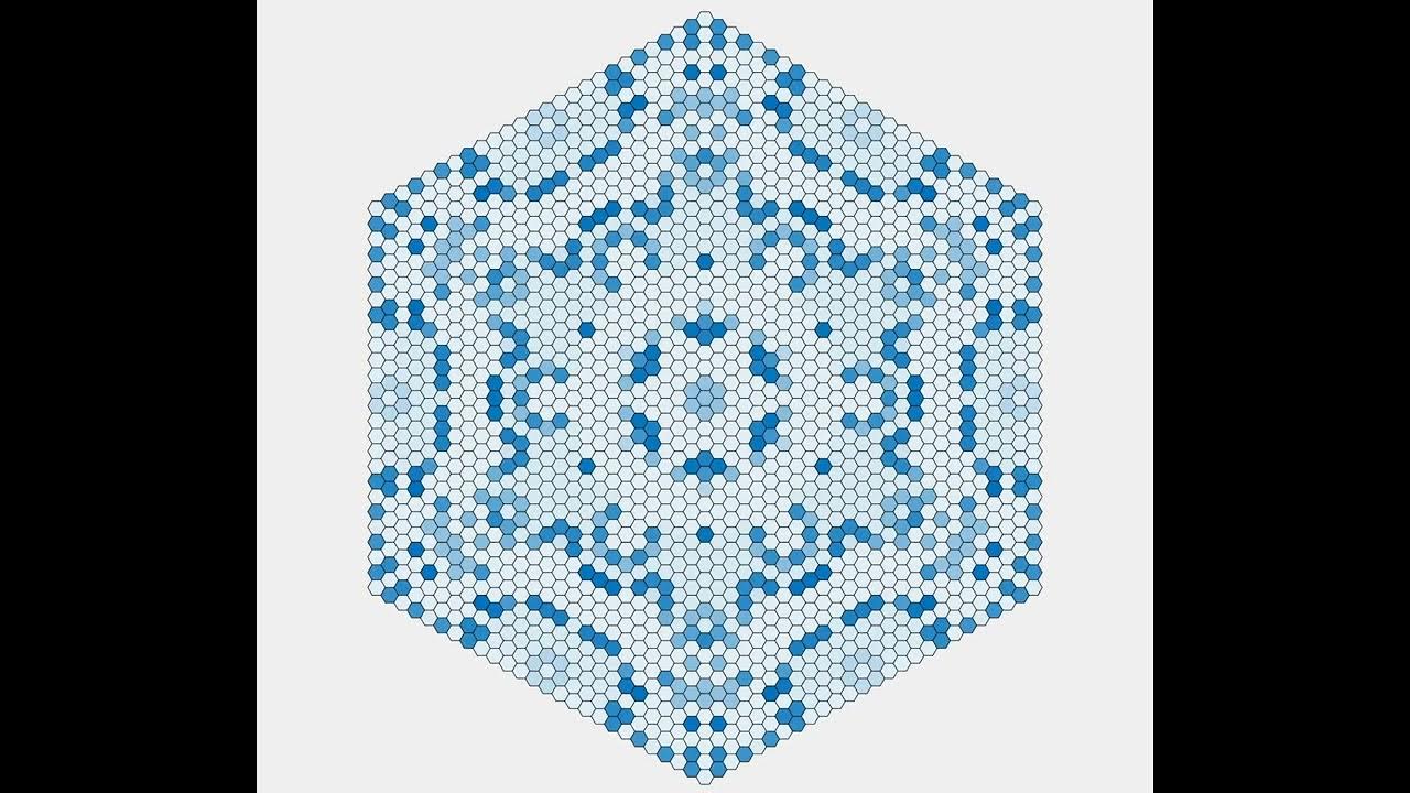 Sum of Neighbours Cellular Automaton, Hexagon Grid - YouTube