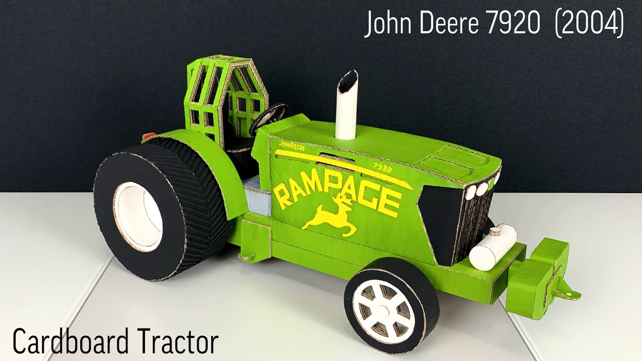 Racing Tractor from cardboard (John Deere) - Amazing DIY - YouTube