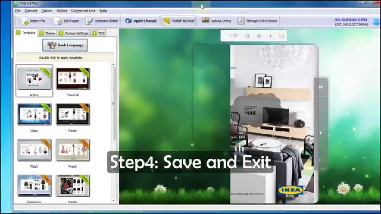 PUB HTML5 Tutorial Insert Animated Shapes into Page Flip Book - YouTube