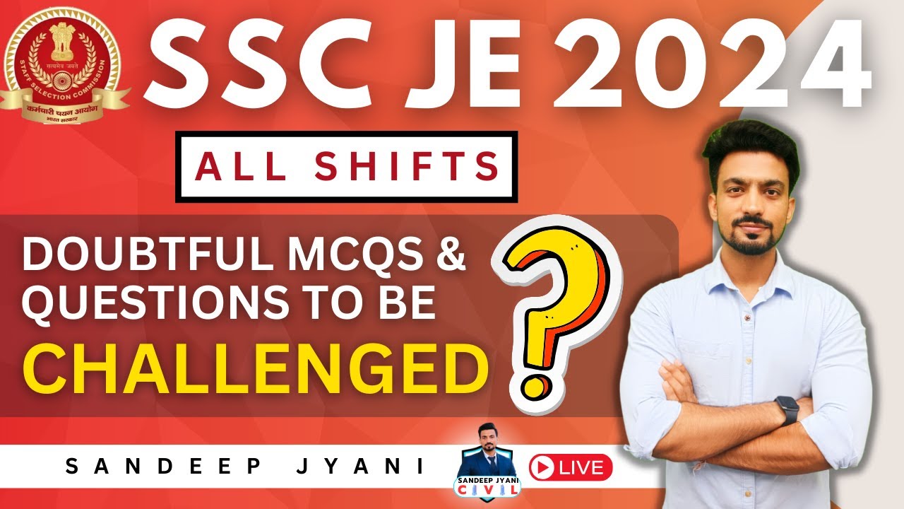2 PM: DOUBTFUL MCQs & Questions to be challenged in SSC JE 2024 PAPER 1 ...