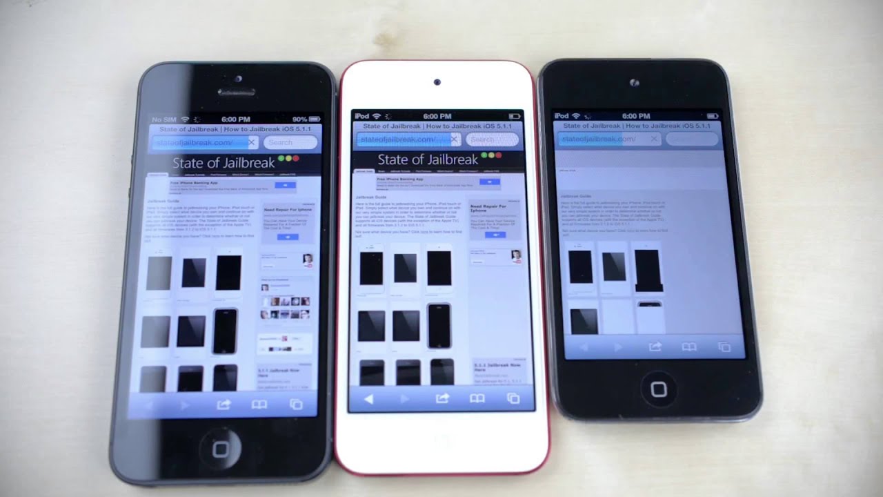 iPod touch 5th Generation vs iPhone 5 vs iPod touch 4G1 - YouTube