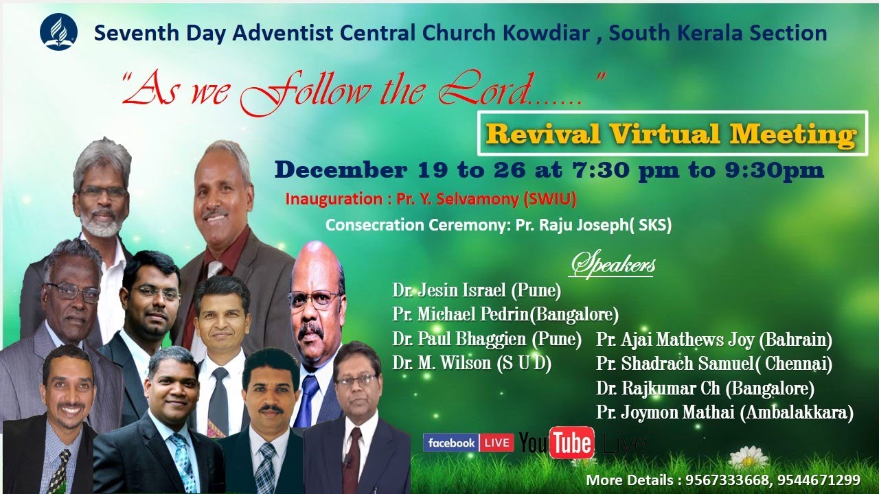 Revival Virtual Meeting 5 - SDA Central Church Kowdiar - YouTube