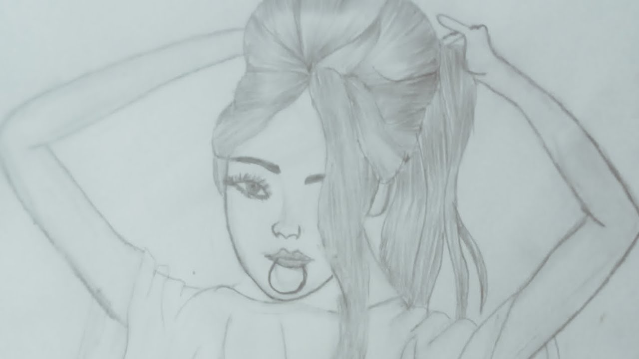 how to draw a girl with hairband hairstyle step by step pencil sketch ...