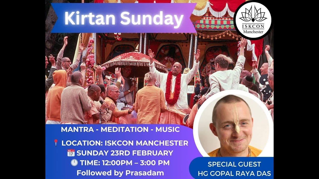 *ISKCON Manchester KIRTAN SUNDAY* Programme 23rd Feb 2025 - YouTube