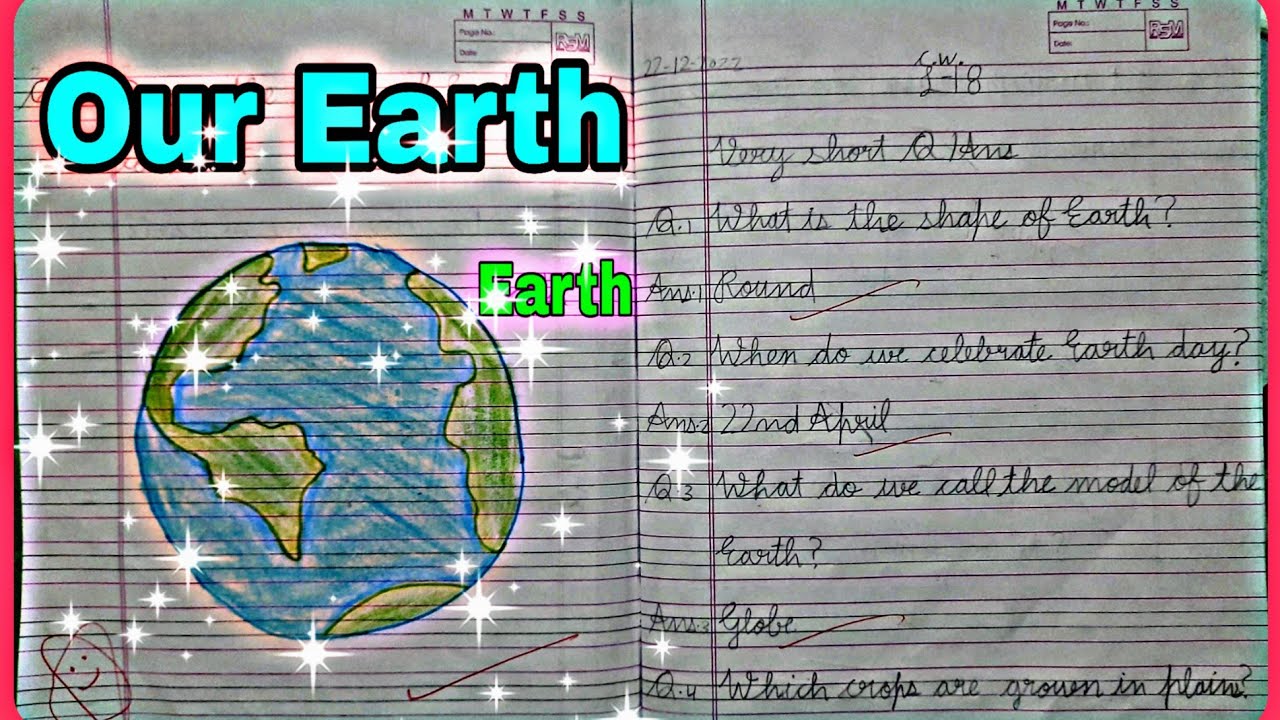 EVS Lesson- Our Earth || Word Bank, Q&A || CBSE Grade 1st || Kidos Edu ...