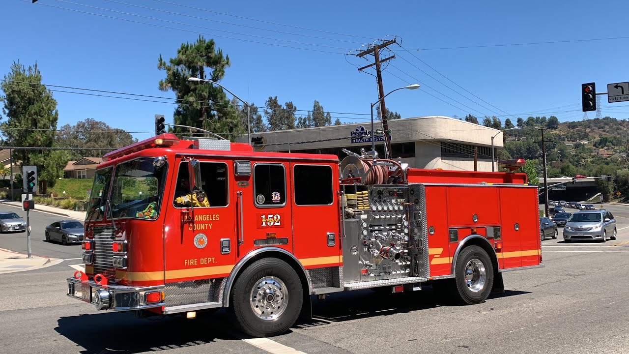 *2nd Alarm Vegetation Fire Response* LACo.FD Engine 152 Responding ...