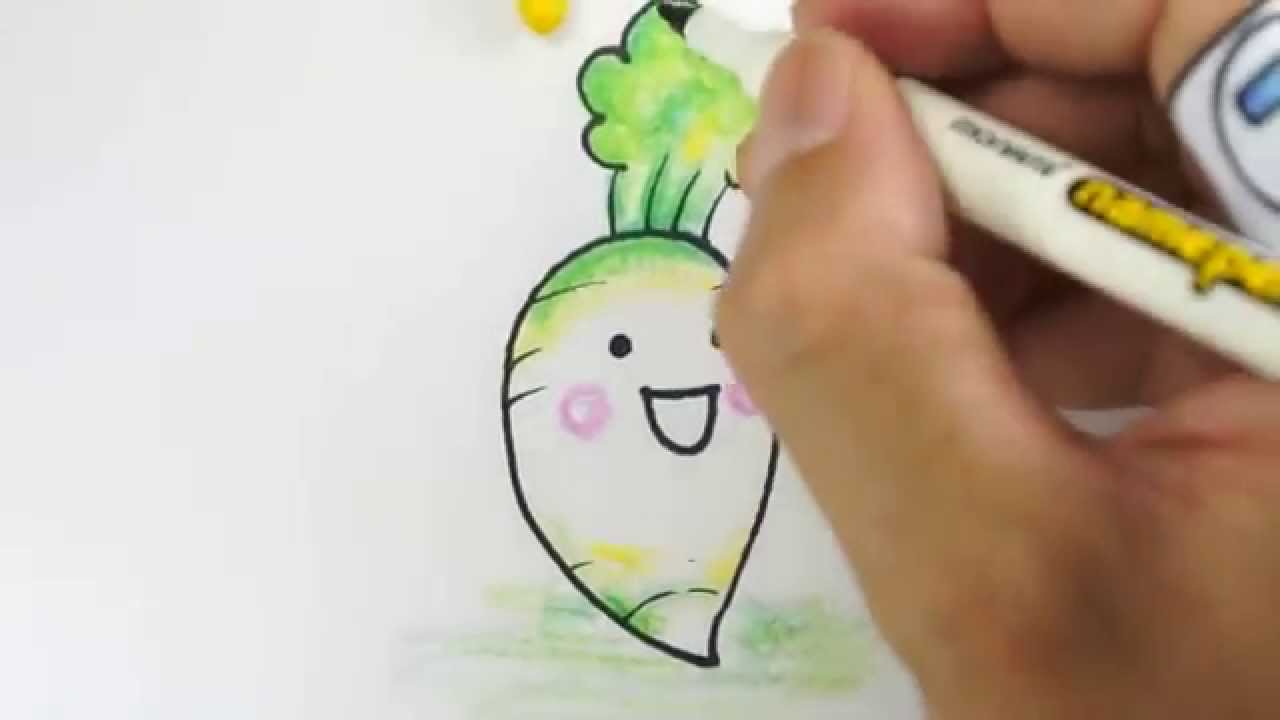 how to draw white radish daikon ى†گê·¸ë¦¼ ë¬´ىڑ°ê·¸ë¦¬ê¸° ê·¸ë¦¼ê·¸ë¦¬ê ...