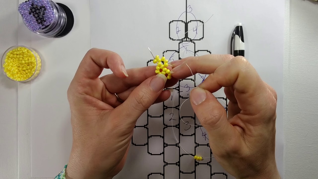 Free Earring Pattern Beading Tutorial - 1 needle - YouTube