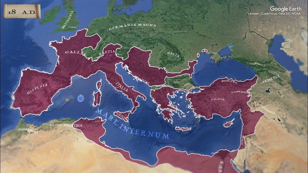 Roman Expansion Map on Google Earth - YouTube