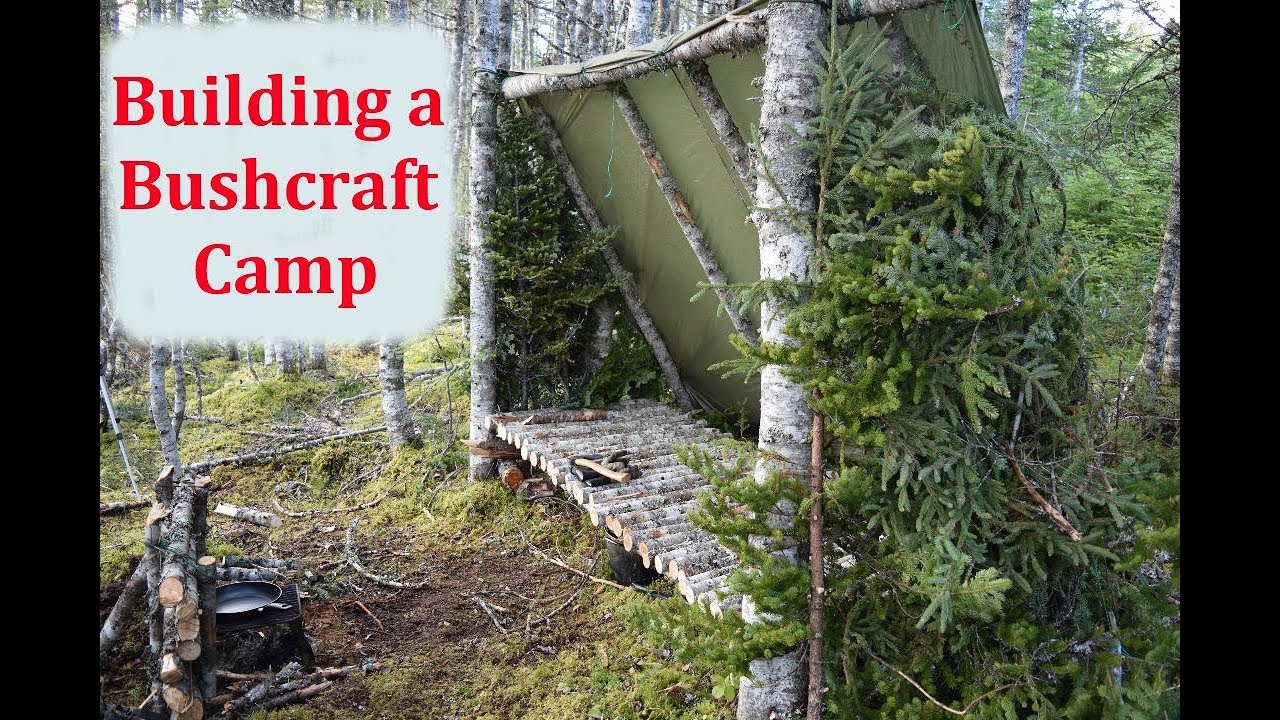 Building A Bushcraft Camp (Part 4) The Walls And Cooking Toutons - YouTube