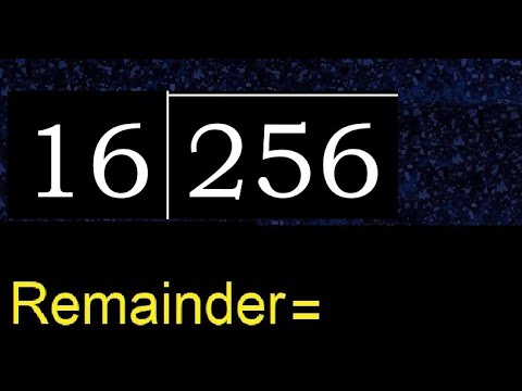 Divide 256 by 16 , remainder . Division with 2 Digit Divisors . How to ...