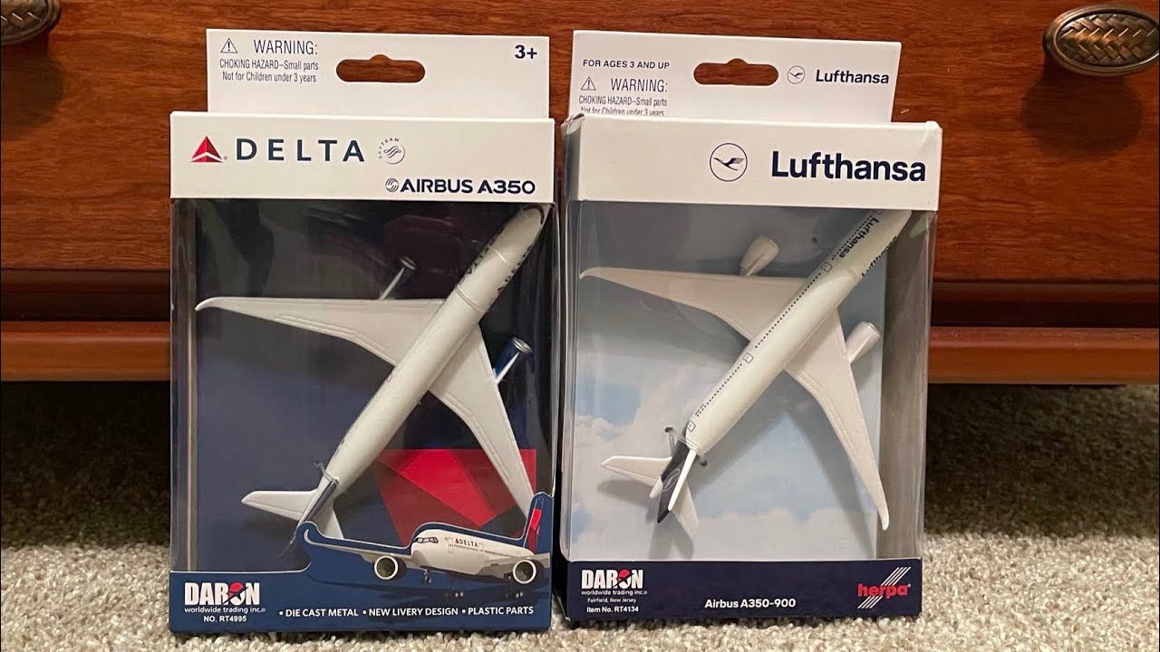 Daron Realtoy Lufthansa A350 And Delta A350 Double Unboxing - YouTube