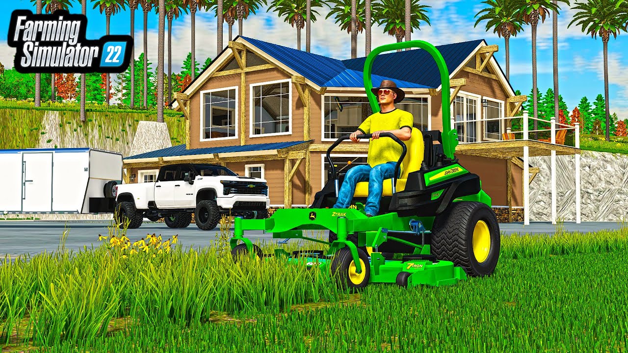 LANDSCAPING AN OVERGROWN MANSION! (MILLIONAIRE MOWING) | FS22 - YouTube