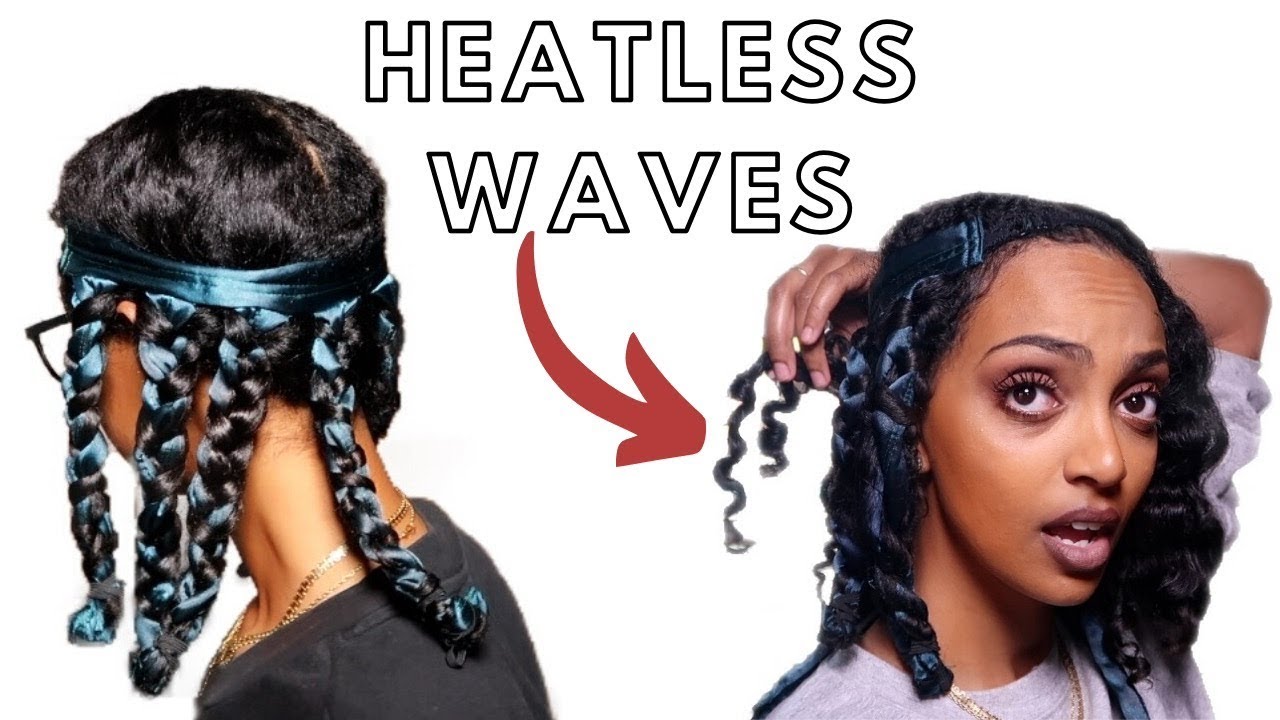 Easy Heatless Waves On Natural Hair - YouTube
