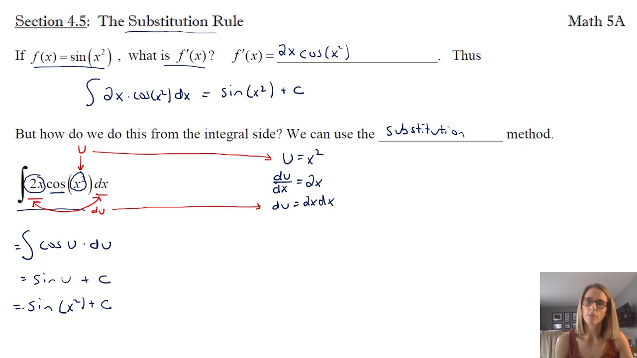 Math 005A Section 4 5 The Substitution Rule Part 1 - YouTube