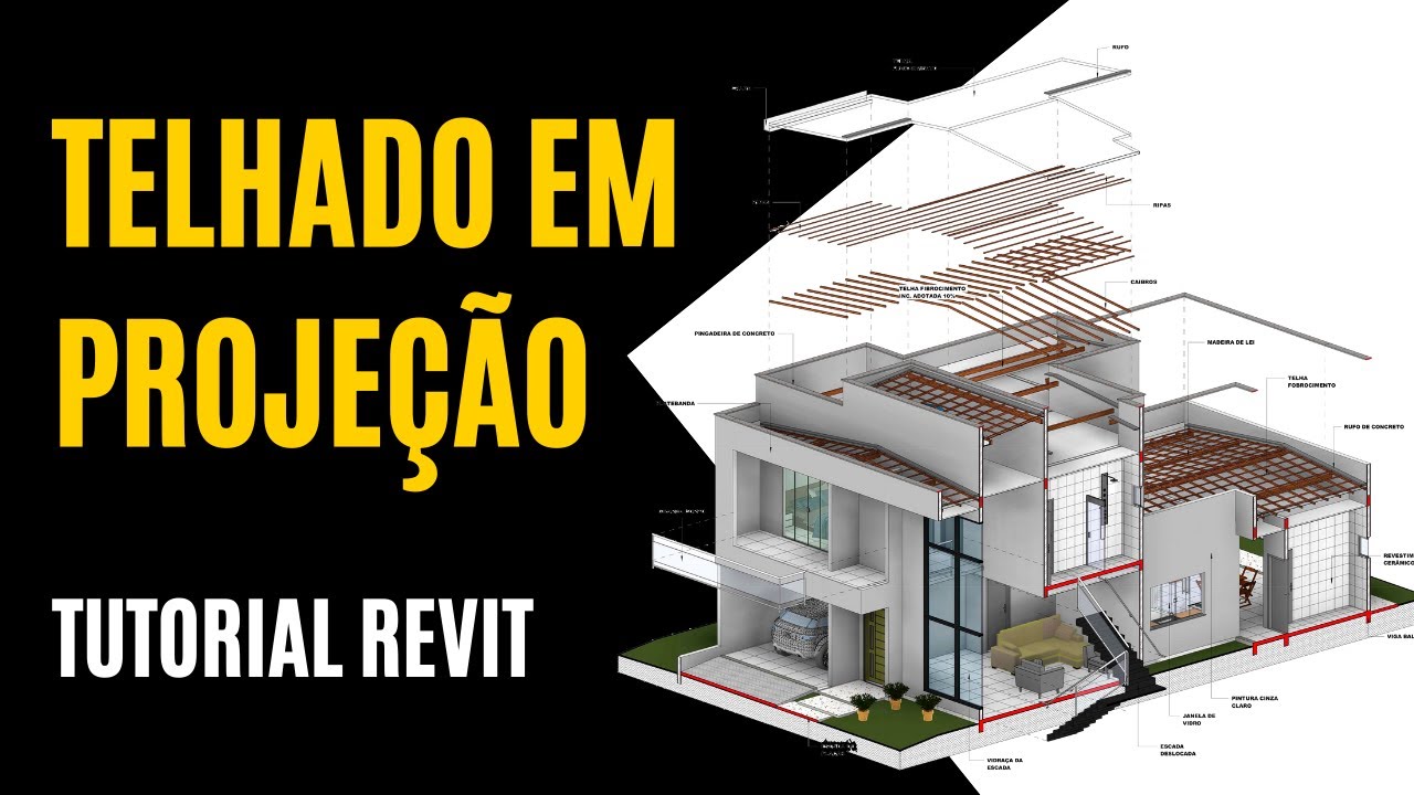 Aulas de REVIT para Iniciantes - Telhado em Projeção no Revit - YouTube