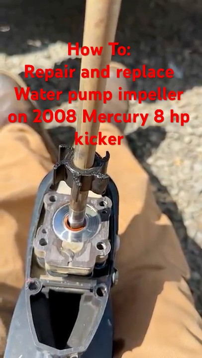 water pump impeller repair 2008 mercury 8 hp kicker - YouTube