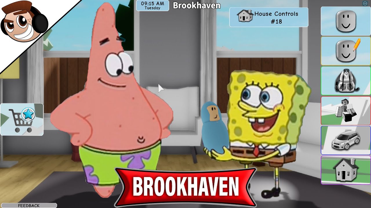 Spongebob Plays Roblox Brookhaven 🏡RP - YouTube