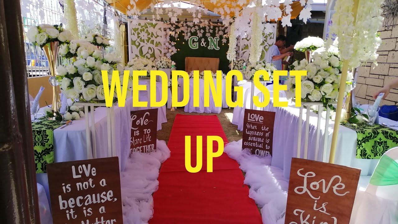 Simple yet elegant WEDDING SET UP | LIGHTS AND SOUNDS SET UP | CATERING ...