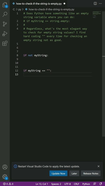 python - How to check if the string is empty? - YouTube