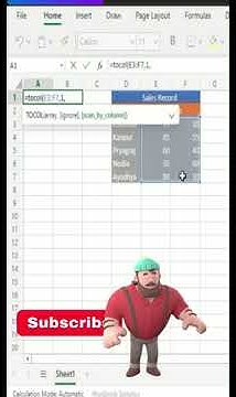 Using ToCol Function in Excel | Excel Tricks and Tips #shorts - YouTube