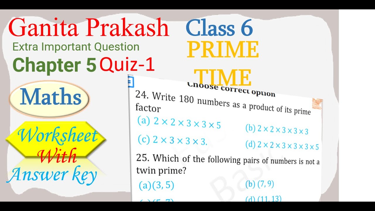 Ganita Prakash Class 6 Math Chapter 5 Prime Time Important Question ...