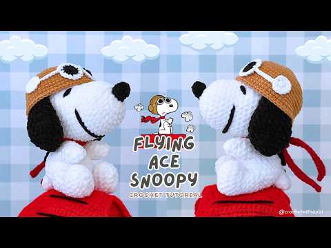 Flying Ace Snoopy Crochet  | FREE PATTERN | Ganchillo Snoopy | How to Crochet Snoopy Amigurumi
