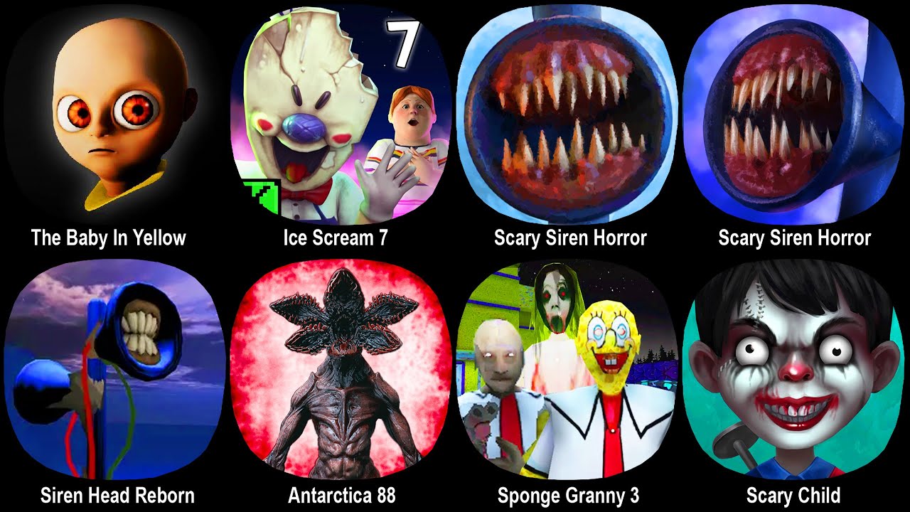 The Baby In Yellow,Ice Scream 7,Scary Siren Horror,Siren Head Reborn ...