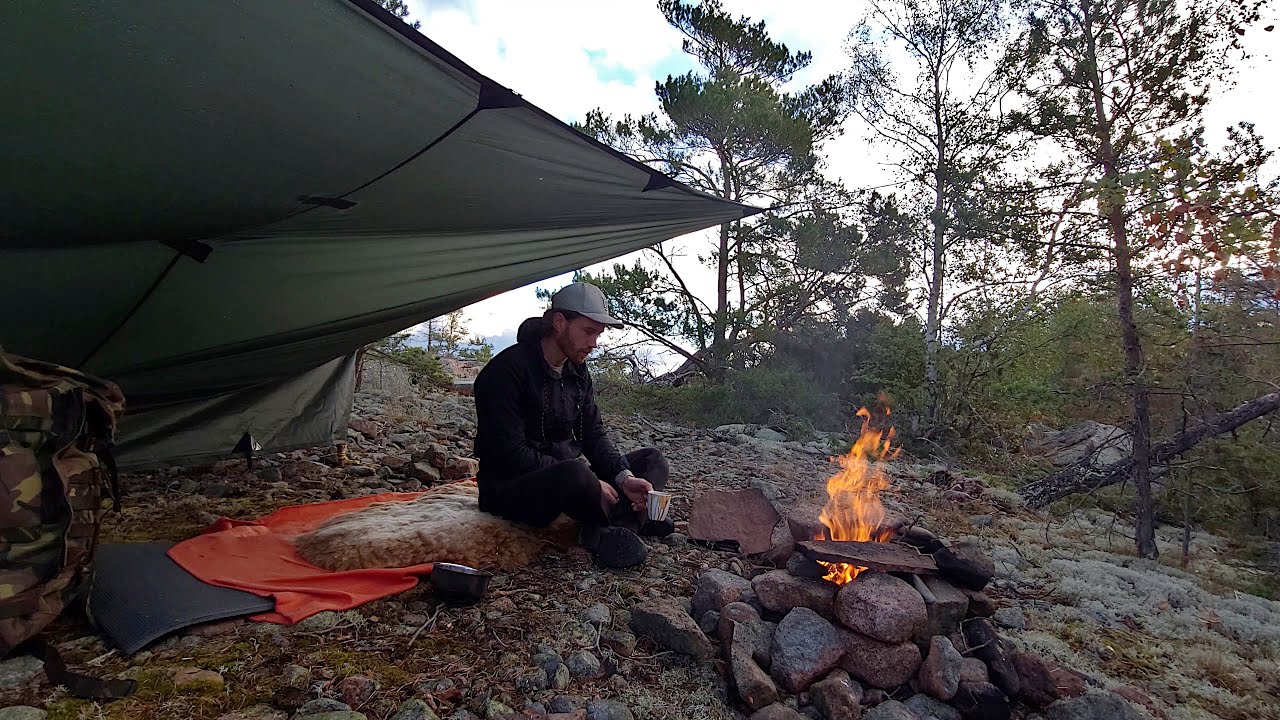 Camping on a Small Isle | Cooking on Hot Rocks - YouTube