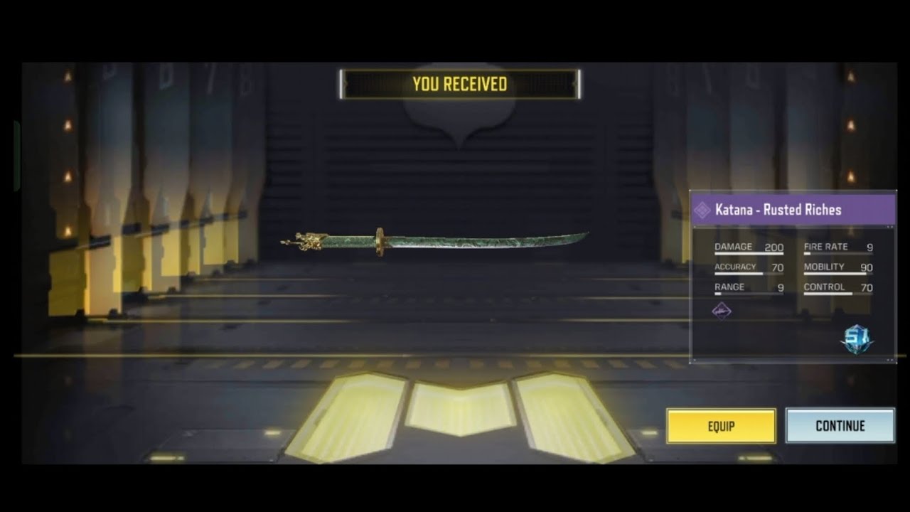 Best mele weapon in call of duty mobile for rank reward Katana -Rusted ...