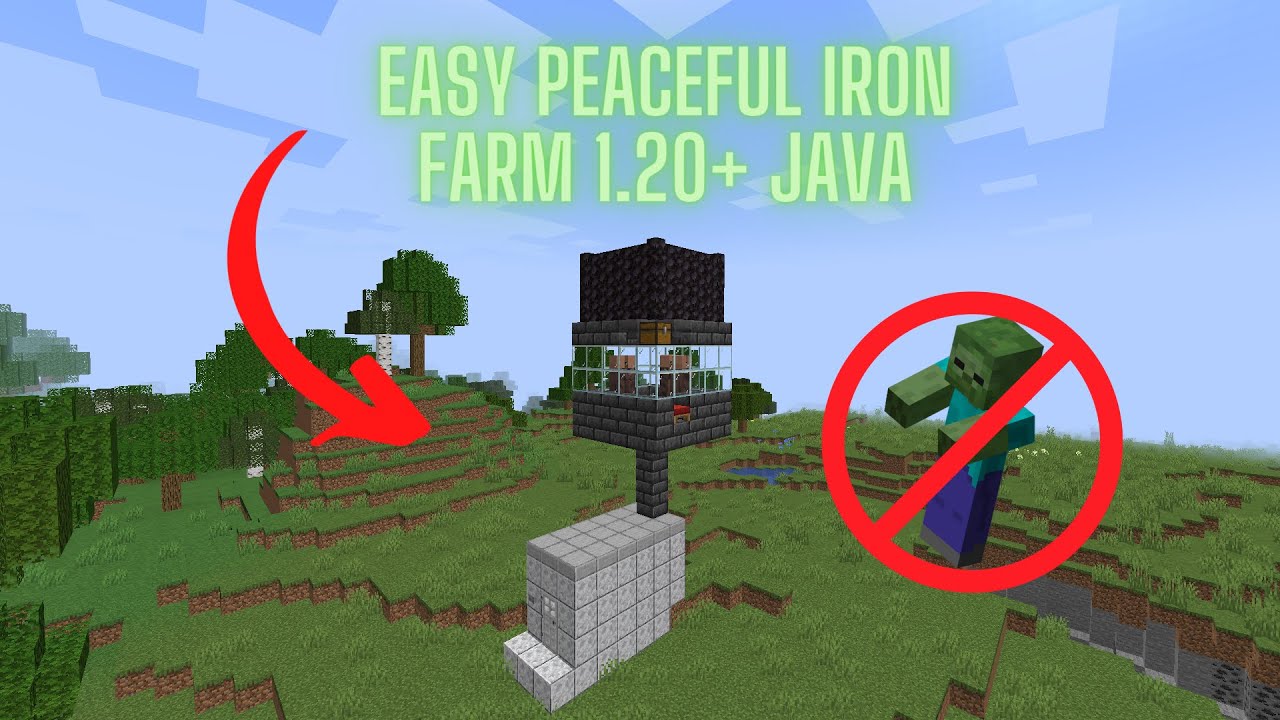 Minecraft Simple Peaceful Iron Farm (Zombieless!) (also works in 1.20 ...