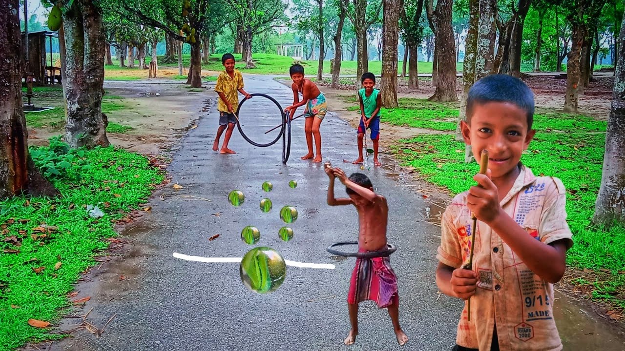 Village kids play traditional game II Funny village games Bangladesh ...
