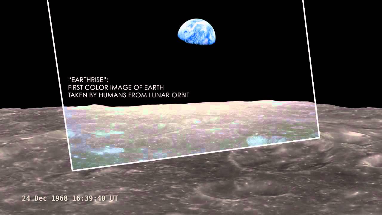 Famous First Earthrise Over Moon Recreated - Orbiter Data Video - YouTube