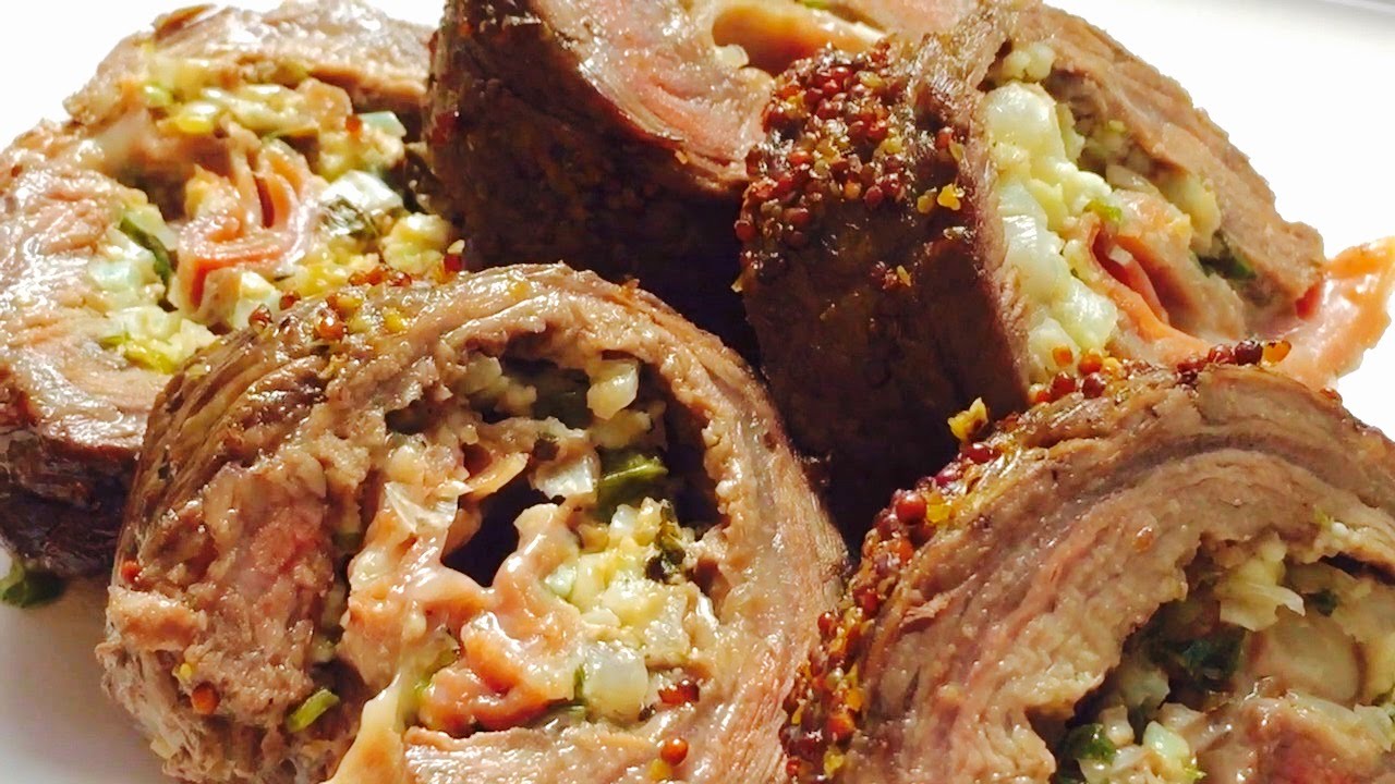 Italian stuffed roll steak by Rommy's Recipes - YouTube