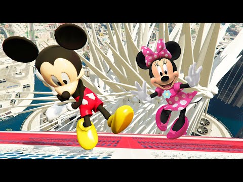 GTA 5 Water Ragdolls Mickey Mouse vs Minnie Mouse Jumps/Fails (Funny ...