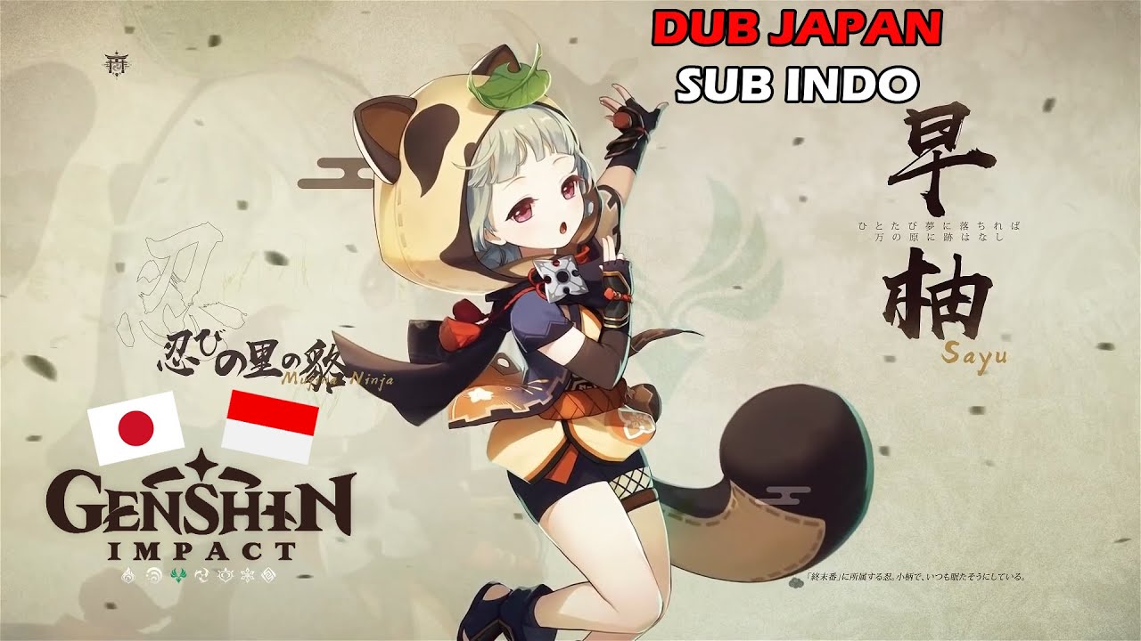 Sayu Seni Yoohoo Jurus Lari Ninja Mujina - Genshin Impact Trailer Dub ...