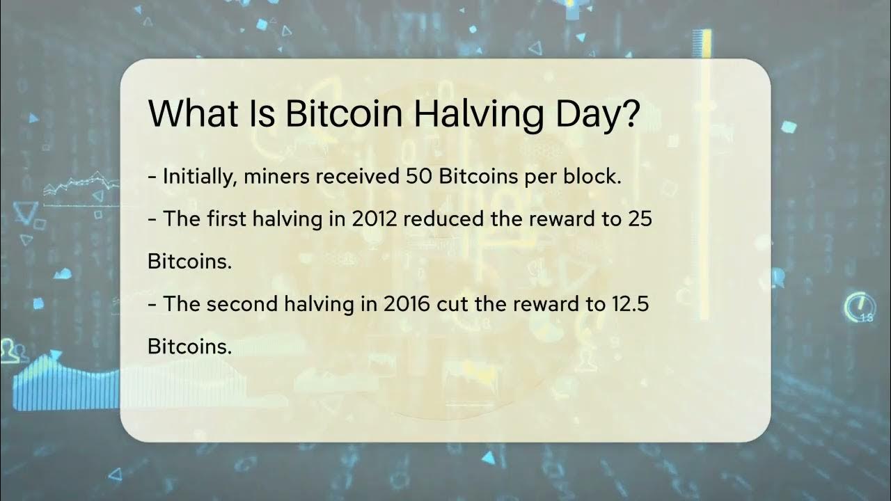 What Is Bitcoin Halving Day? - CryptoBasics360.com - YouTube