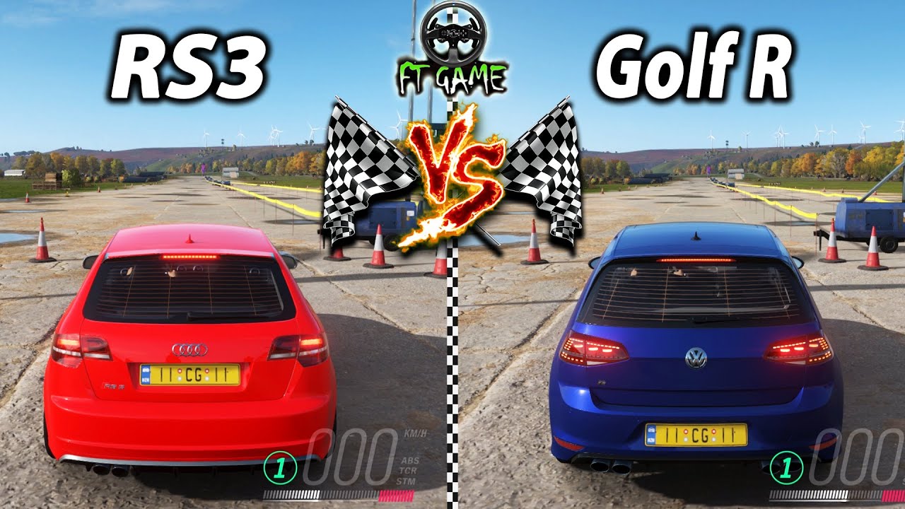 Audi RS3 vs Volkswagen Golf R | Drag, Rolling & Highway Race! | Forza ...