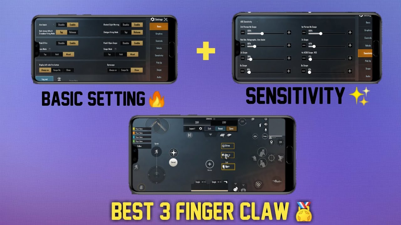 Best 3 Finger Claw Setup | Sensitivity & Basic Setting | PRO CLAW ...