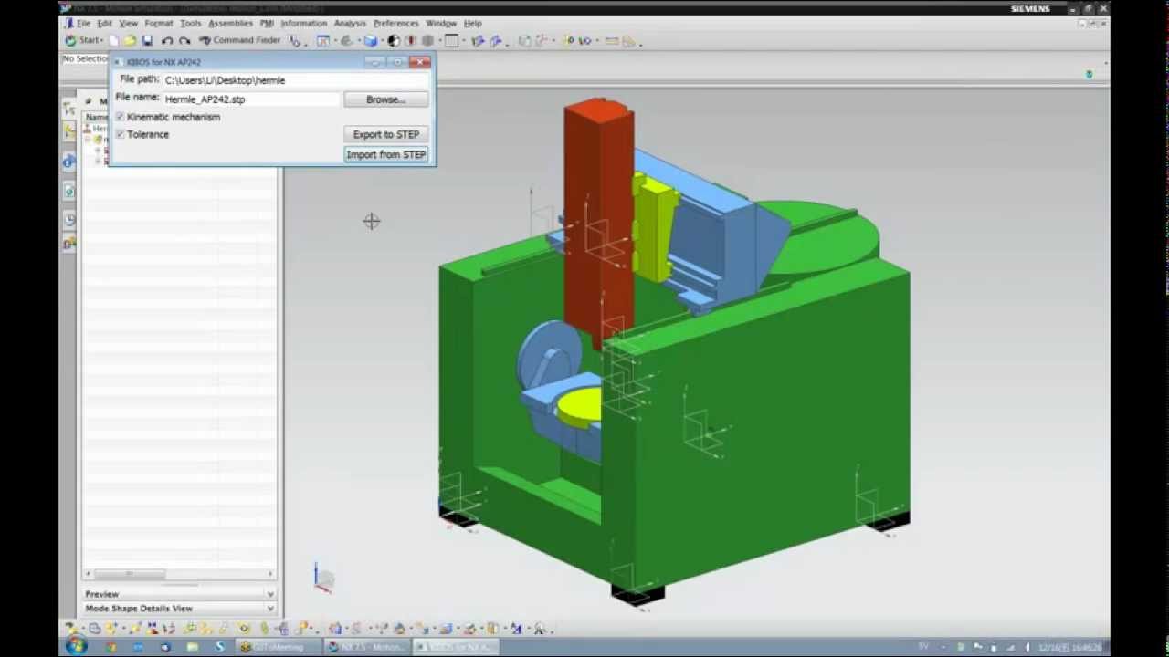 AP242 Machine Tool Kinematics in Catia, NX, and STEP-NC - YouTube