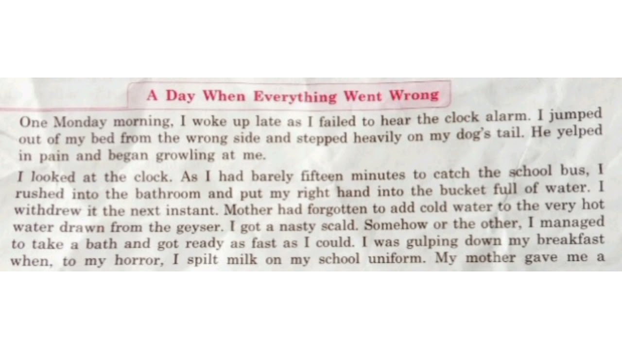 Write an essay on A Day When Everything Went Wrong || A Day When Everything Went Wrong || - YouTube