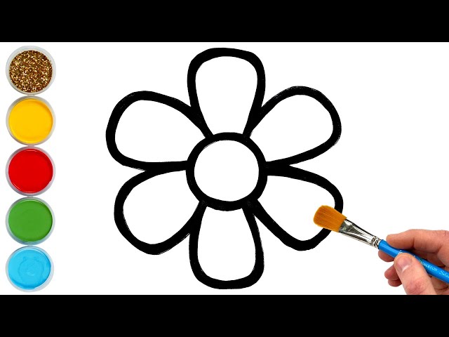 Flower Rainbow Drawing, Coloring and Painting for Kids, Toddlers ...