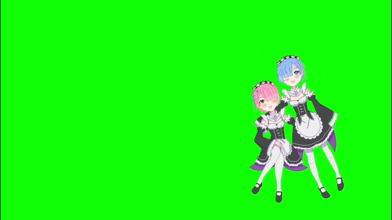 ️GREEN SCREEN EFFECTS: Rem and Ram - Re:Zero - anime maid girl - YouTube
