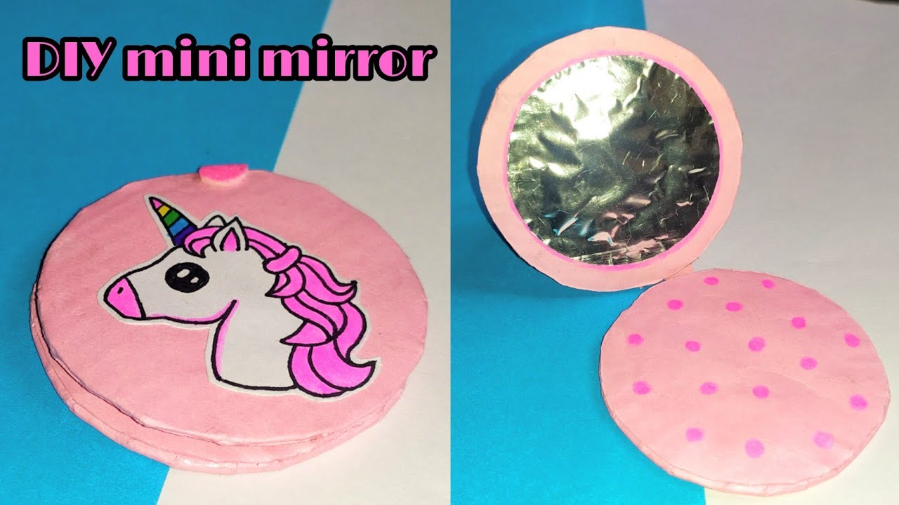 DIY mini paper mirror/how to make mini mirror with paper/unicorn pocket ...